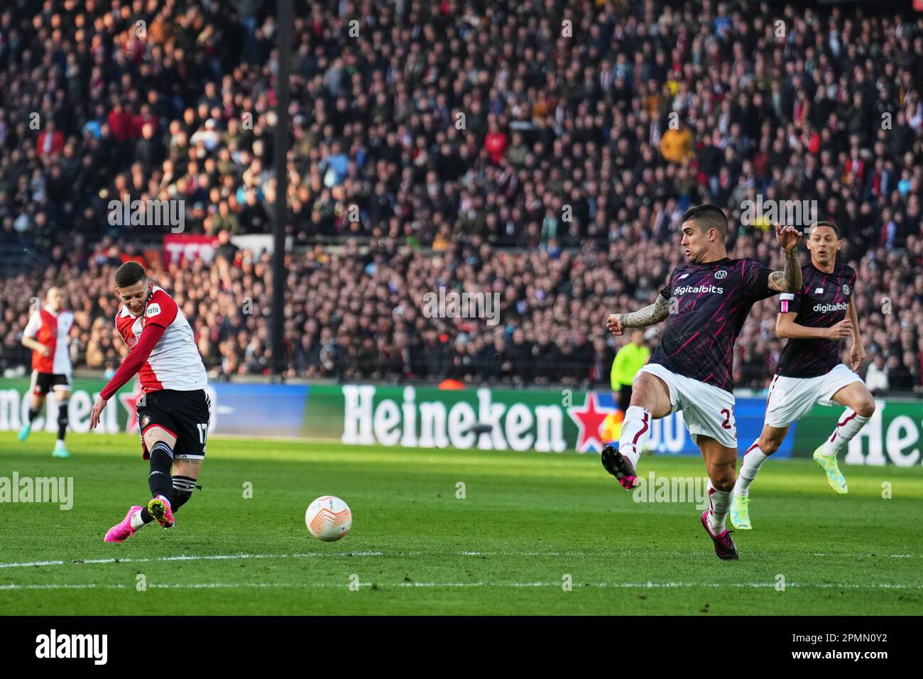 Rotterdam, Netherlands. April 13, 2023. Igor Paixao of Feyenoord ...