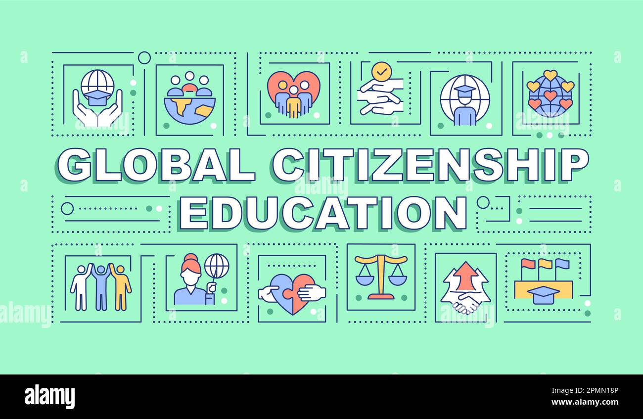 Global citizenship education word concepts green banner Stock Vector ...