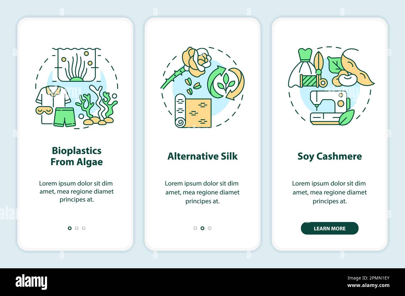 Bio Based Materials For Fashion Industry Onboarding Mobile App Screen Stock Vector Image And Art