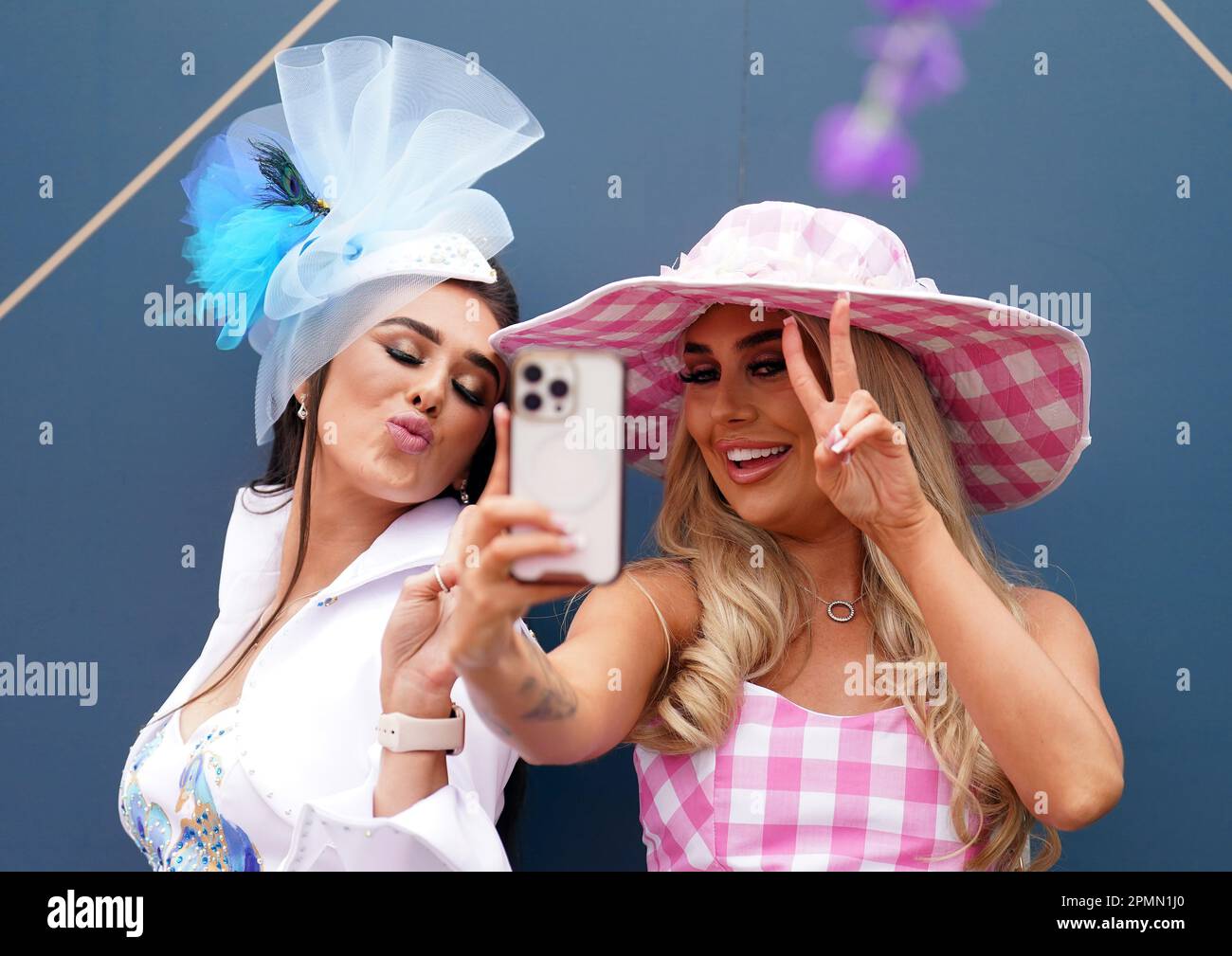 Racegoers Louise Foley and Lizzie Dagnell during day two of the Randox ...