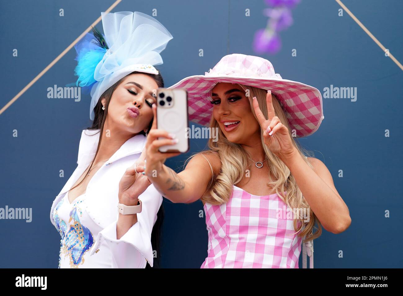 Racegoers Louise Foley and Lizzie Dagnell during day two of the Randox ...