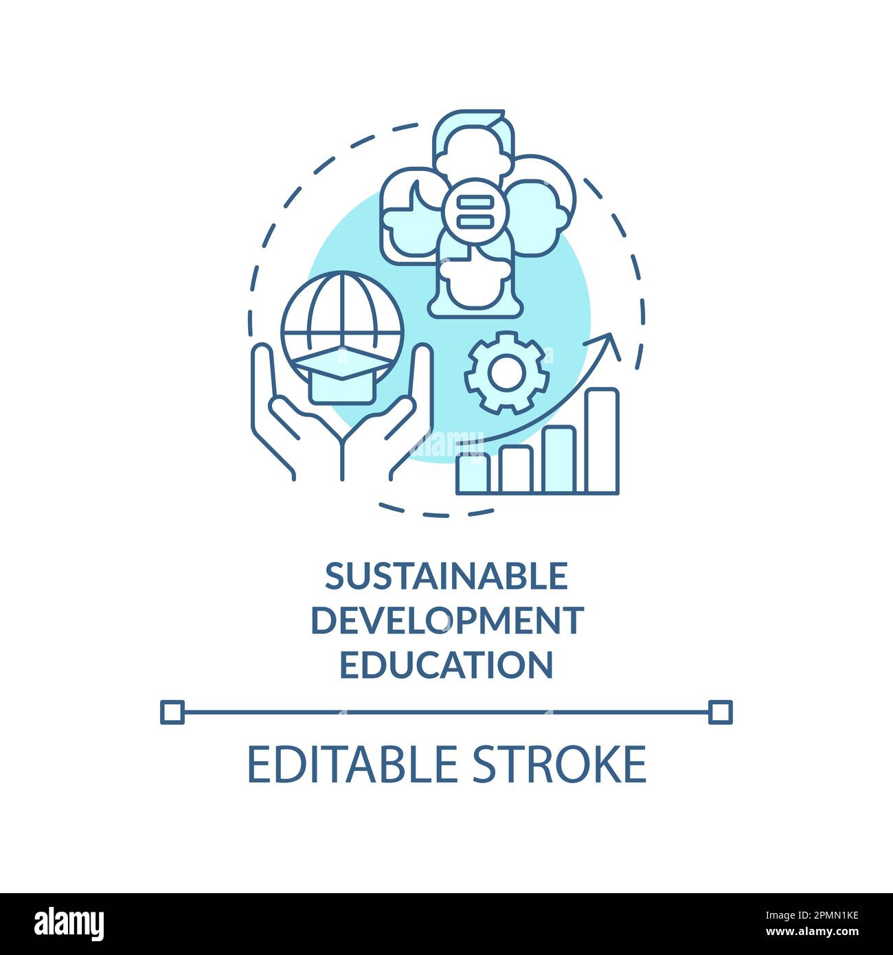 Sustainable development education turquoise concept icon Stock Vector ...