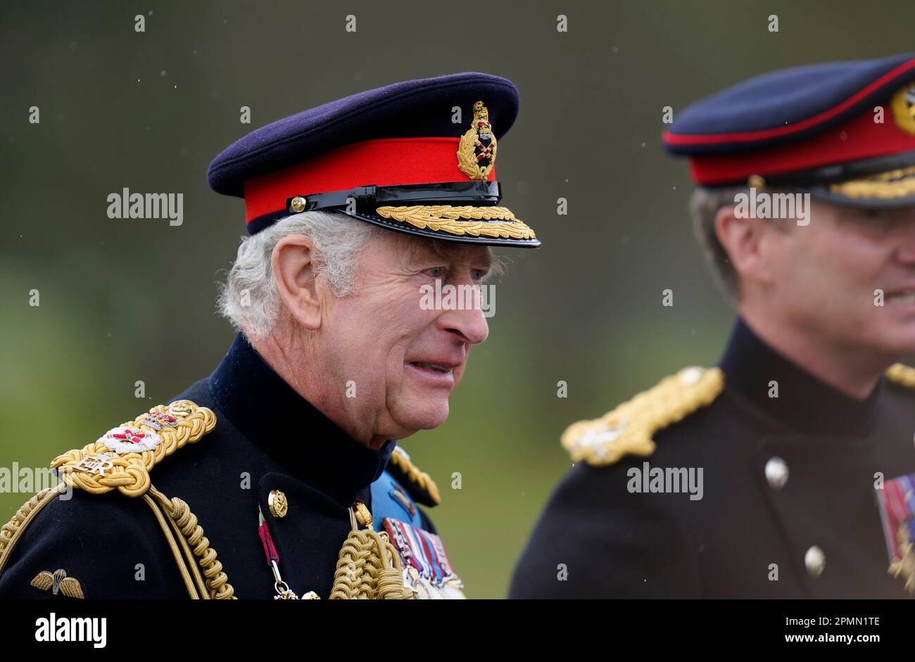 King Charles III arrives for the 200th Sovereign's Parade at the Royal ...
