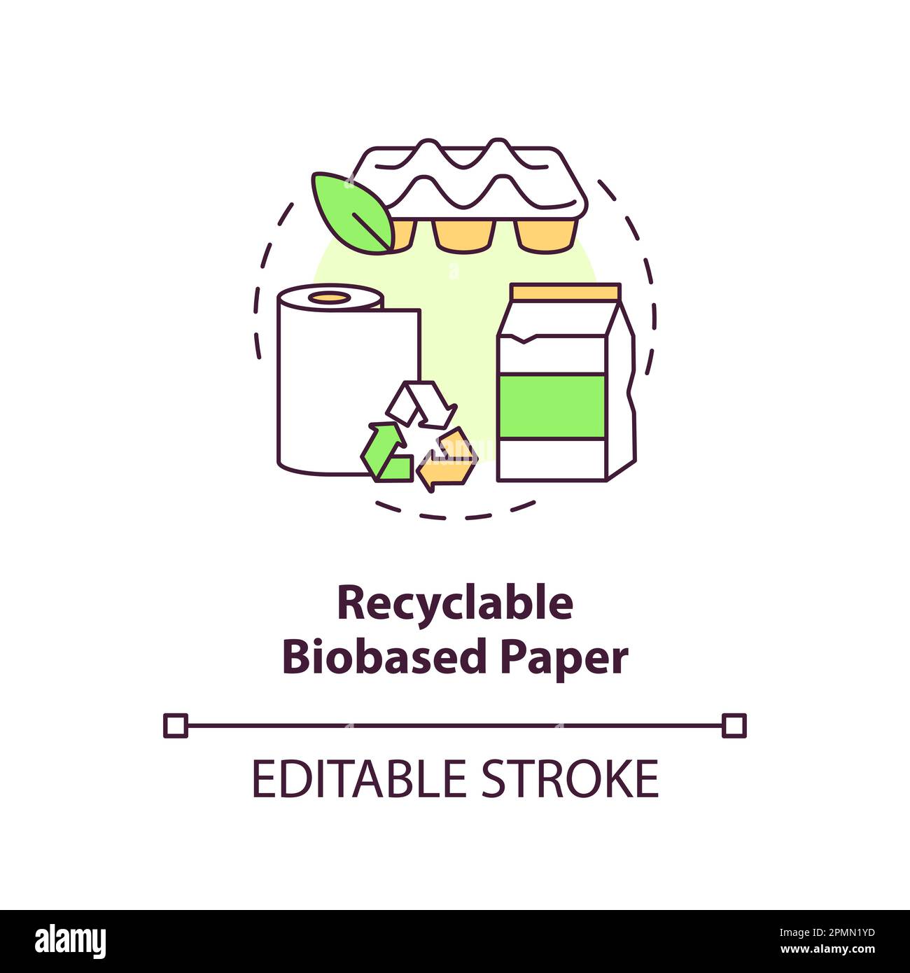 Recyclable biobased paper concept icon Stock Vector Image & Art - Alamy