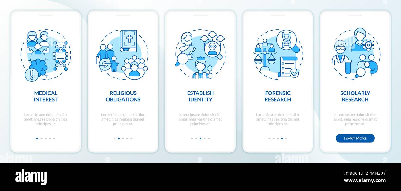 Genealogical research motivation blue onboarding mobile app screen ... Genealogical research motivation blue onboarding mobile app screen ...
