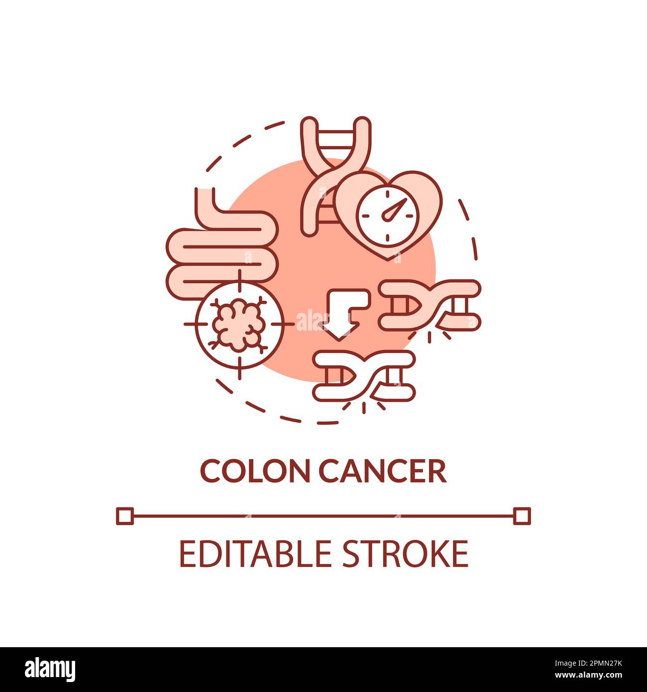 Colon cancer red concept icon Stock Vector Image & Art - Alamy