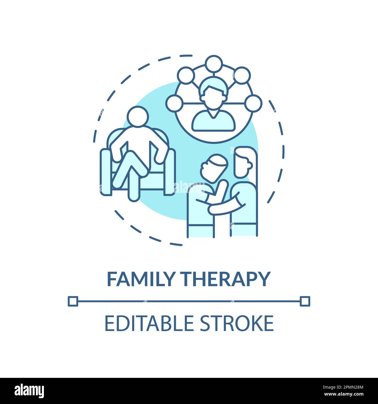 Family therapy blue concept icon Stock Vector Image & Art - Alamy