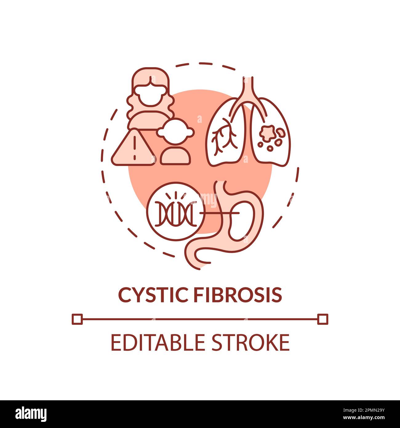 Cystic Fibrosis Red Concept Icon Stock Vector Image And Art Alamy