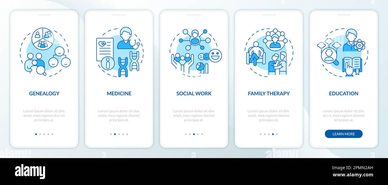 Genograms usage blue onboarding mobile app screen Stock Vector Image & Art - Alamy