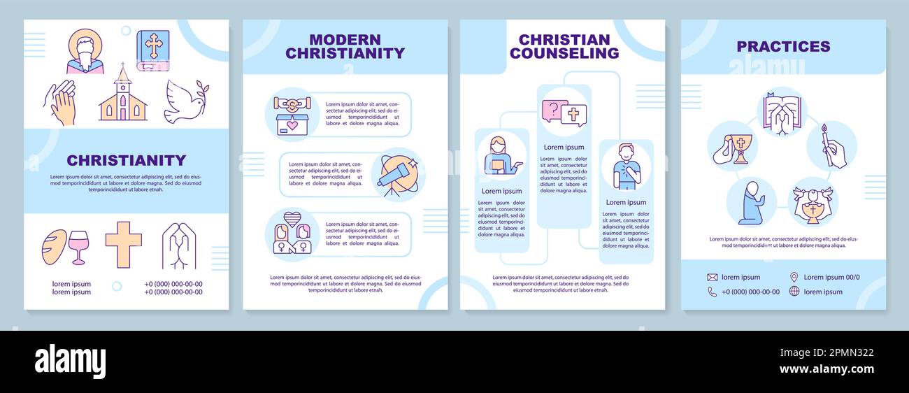 Christianity blue brochure template Stock Vector Image & Art - Alamy