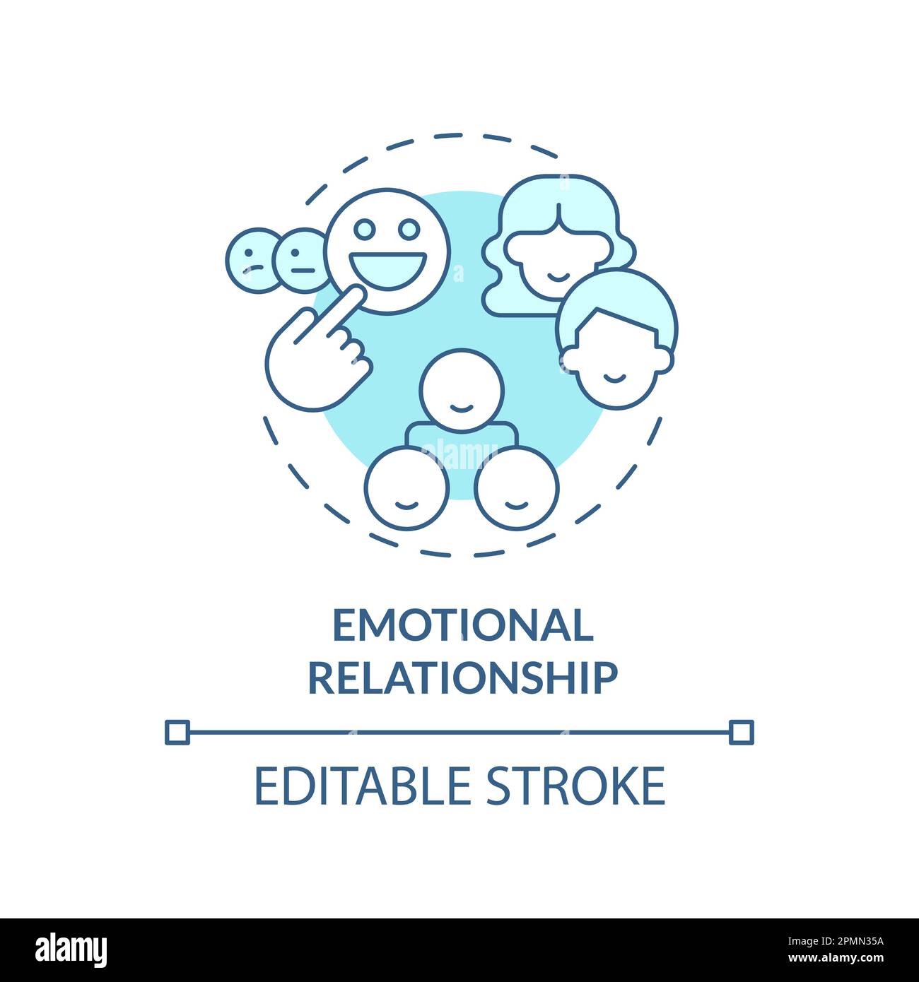 Emotional relationship blue concept icon Stock Vector Image & Art - Alamy