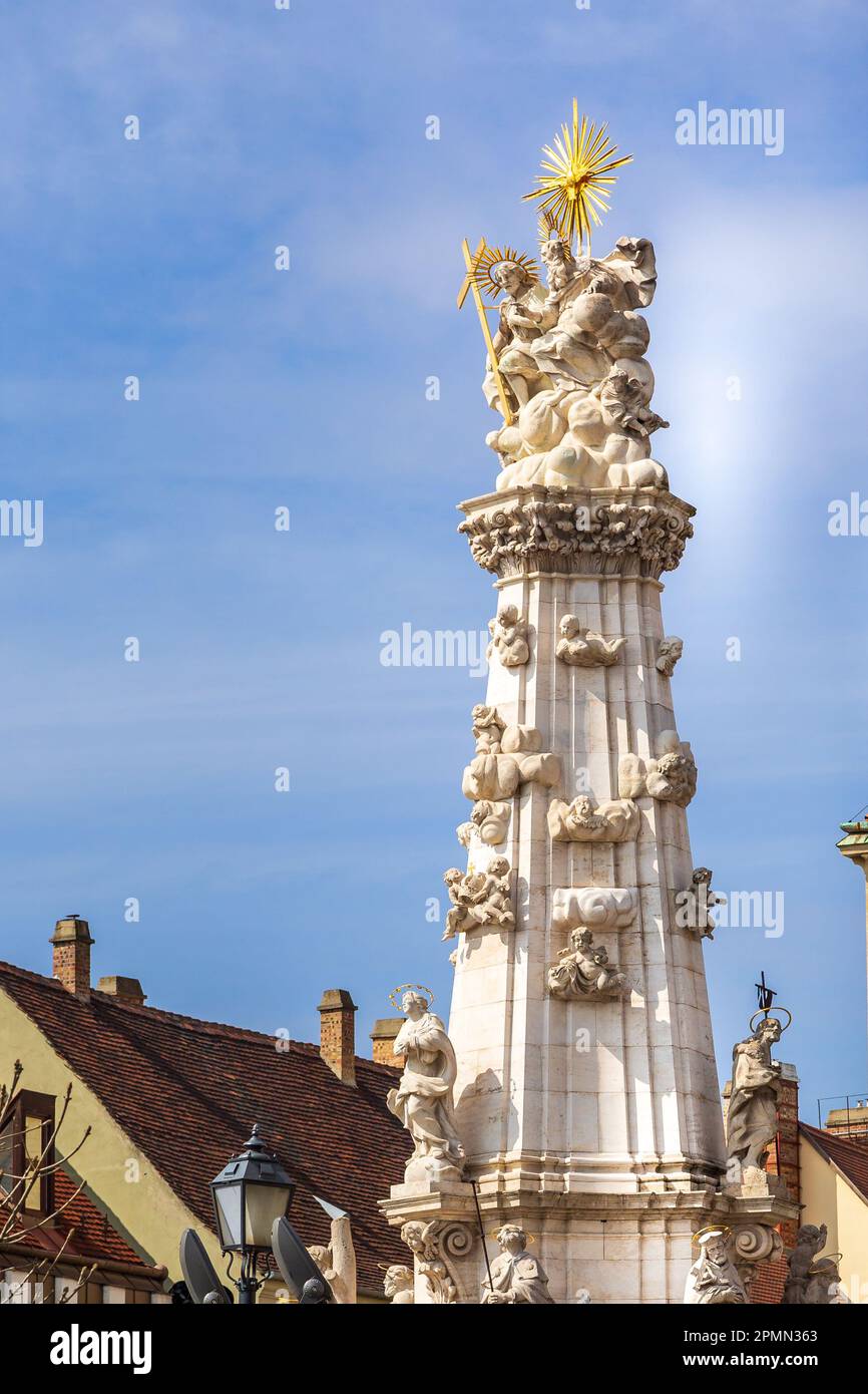 Holy Trinity Column or plague column in Budapest, Hungary Stock Photo ...