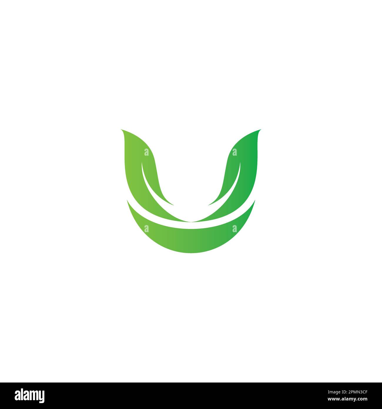 Letter U Leaf Logo vector Illustration. U Leaf Icon. Nature Organic ...
