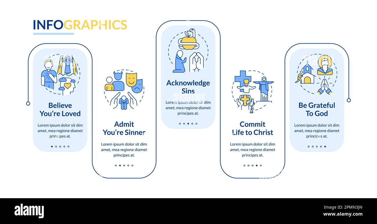 Becoming Christian rectangle infographic template Stock Vector Image ...