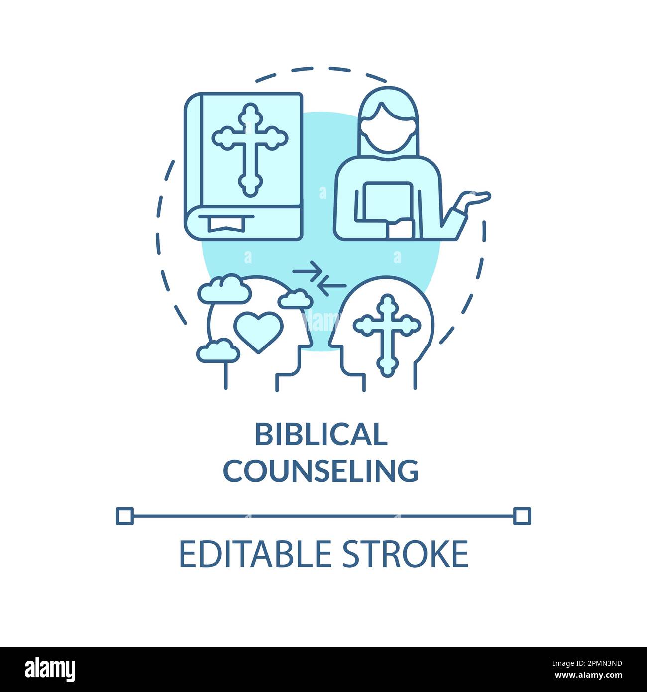 Biblical counseling turquoise concept icon Stock Vector Image & Art - Alamy