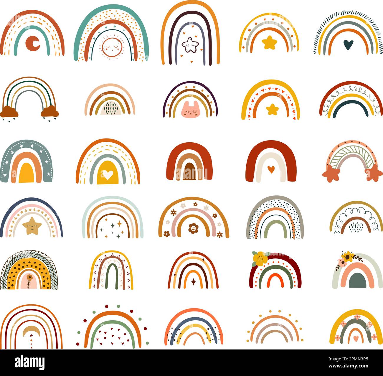 Doodle hand drawn kids rainbows collection Stock Vector Image & Art - Alamy