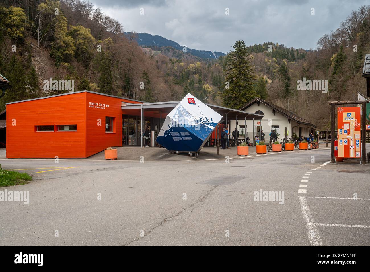 Bex, Vaud Canton, Switzerland - 8 April 2023: Reception of Bex salt ...