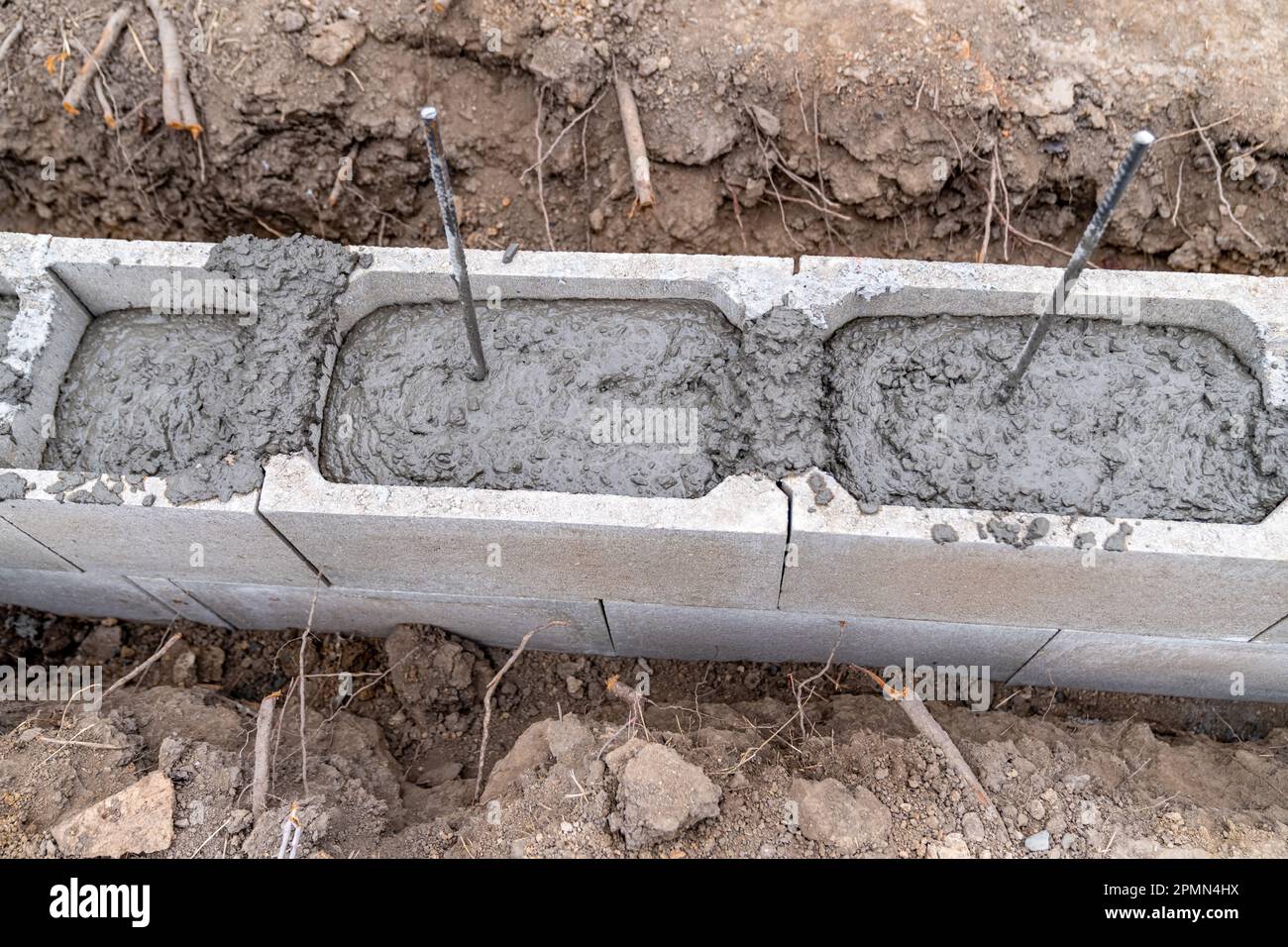 concrete foundations. construction of a family house Stock Photo - Alamy