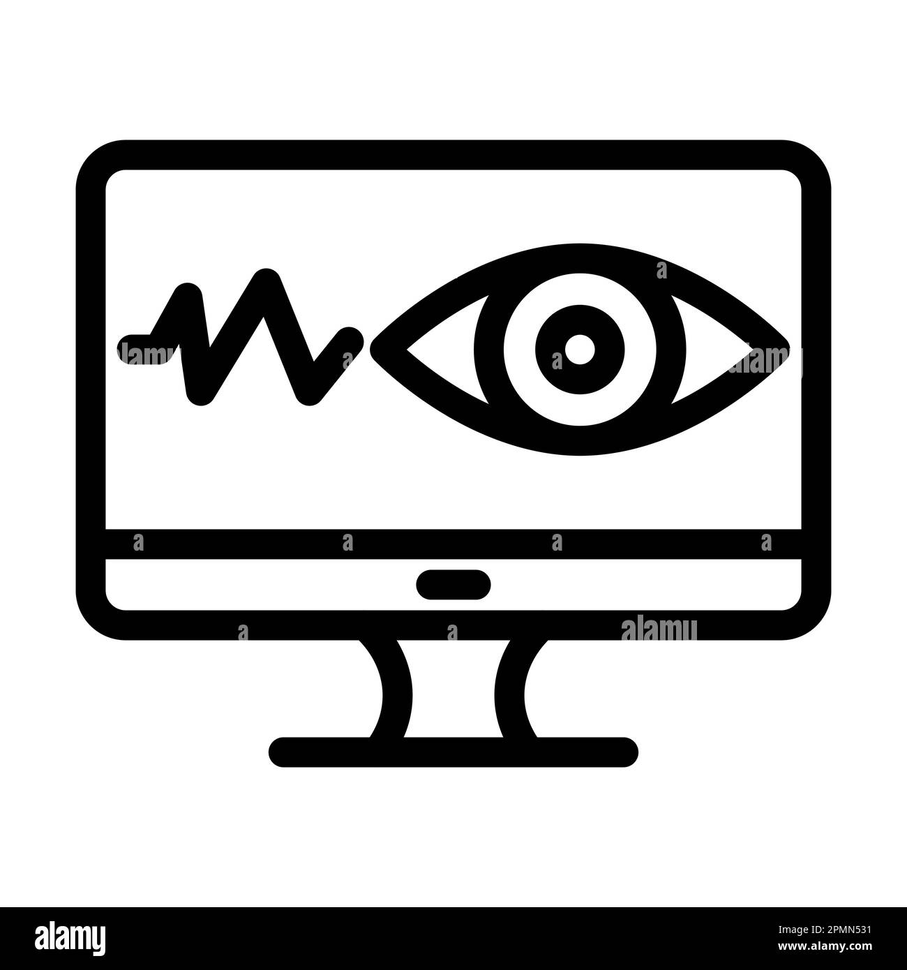 Monitoring Vector Thick Line Icon For Personal And Commercial Use Stock ...