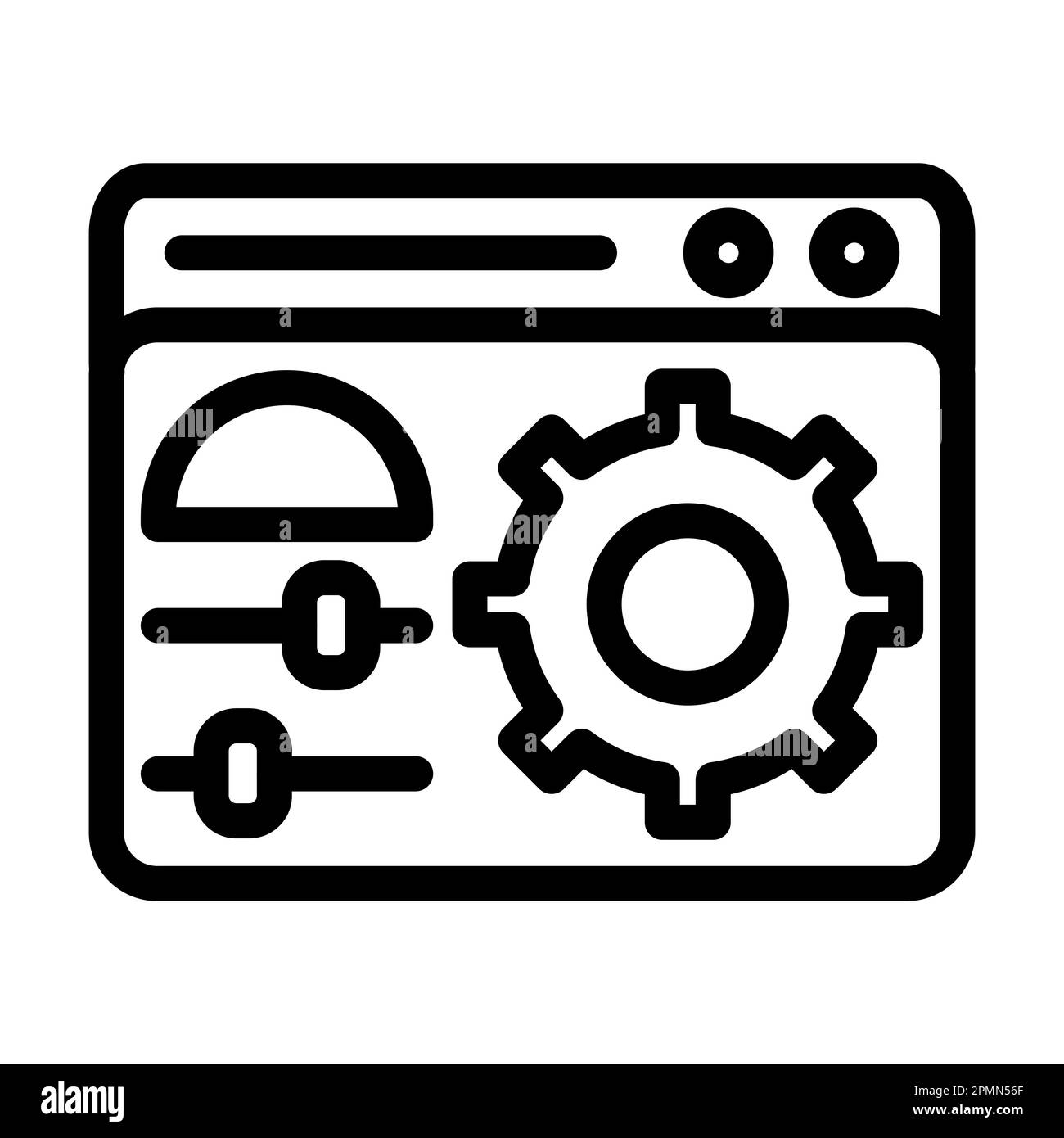 Control Panel Vector Thick Line Icon For Personal And Commercial Use ...