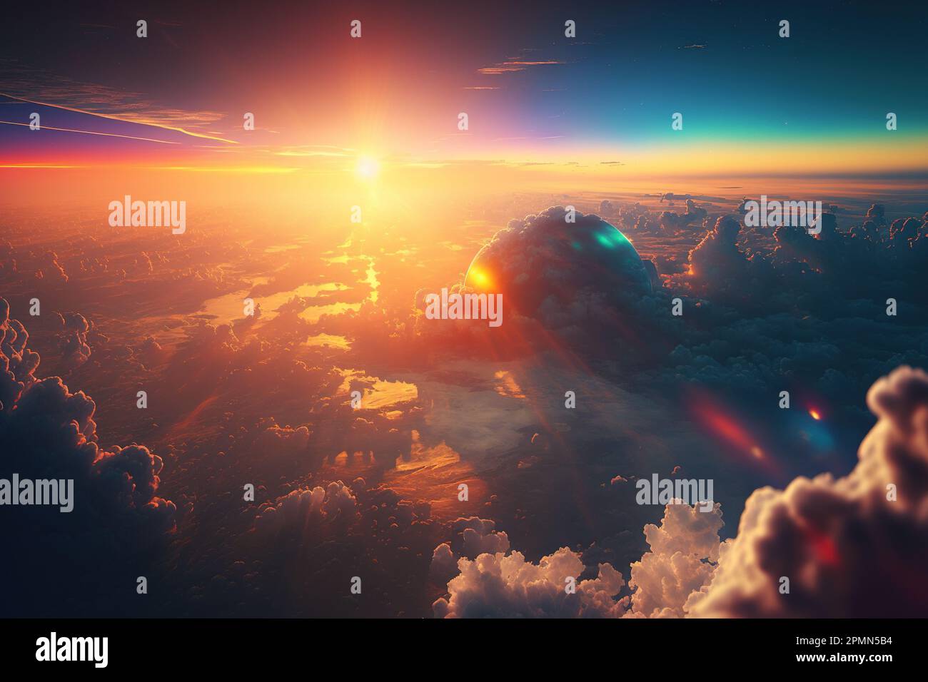 Gorgeous sunset cloudscape, beautiful nature wallpaper Stock Photo - Alamy