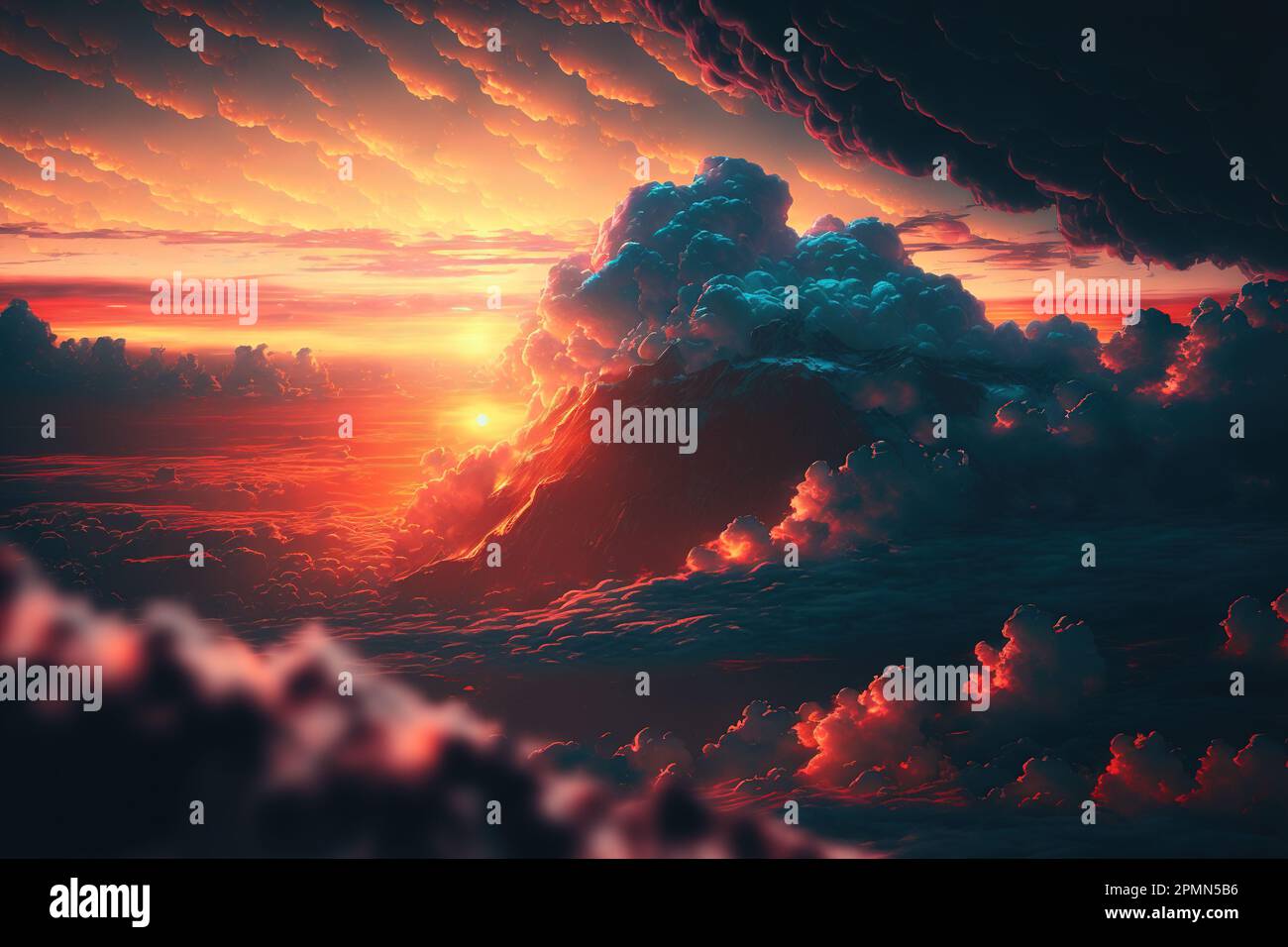 Gorgeous sunset cloudscape, beautiful nature wallpaper Stock Photo - Alamy
