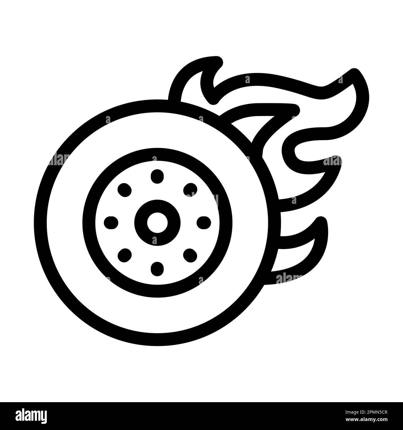 Fire Wheel Vector Thick Line Icon For Personal And Commercial Use Stock ...