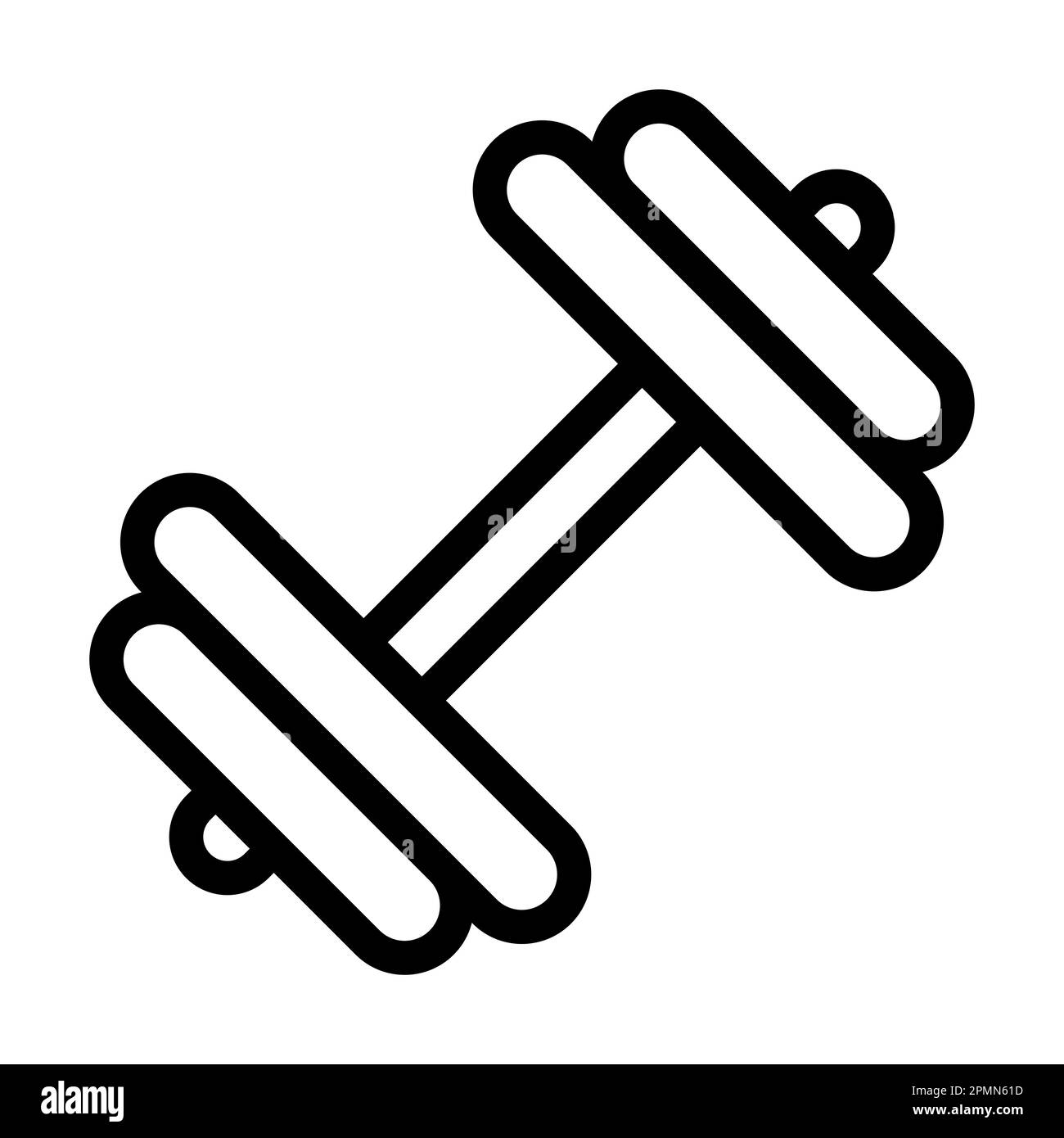 Dumbbell Vector Thick Line Icon For Personal And Commercial Use Stock Photo - Alamy