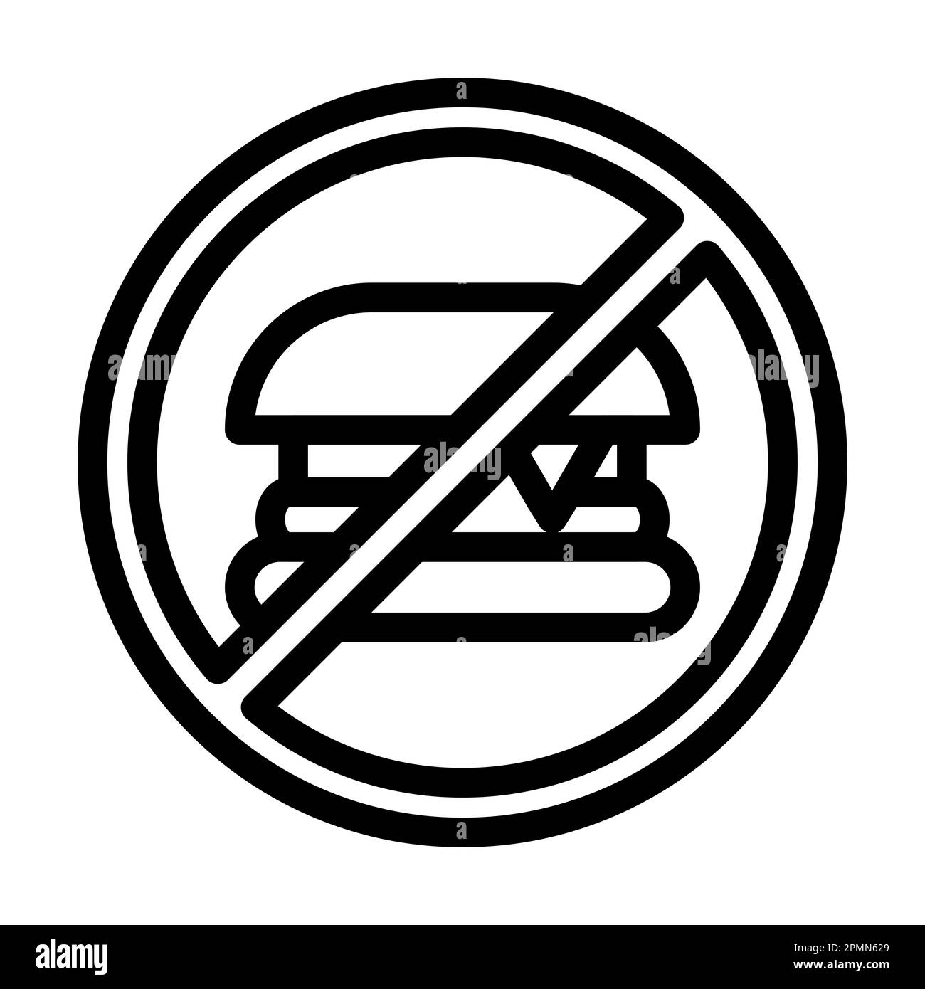 No Fast Food Vector Thick Line Icon For Personal And Commercial Use ...