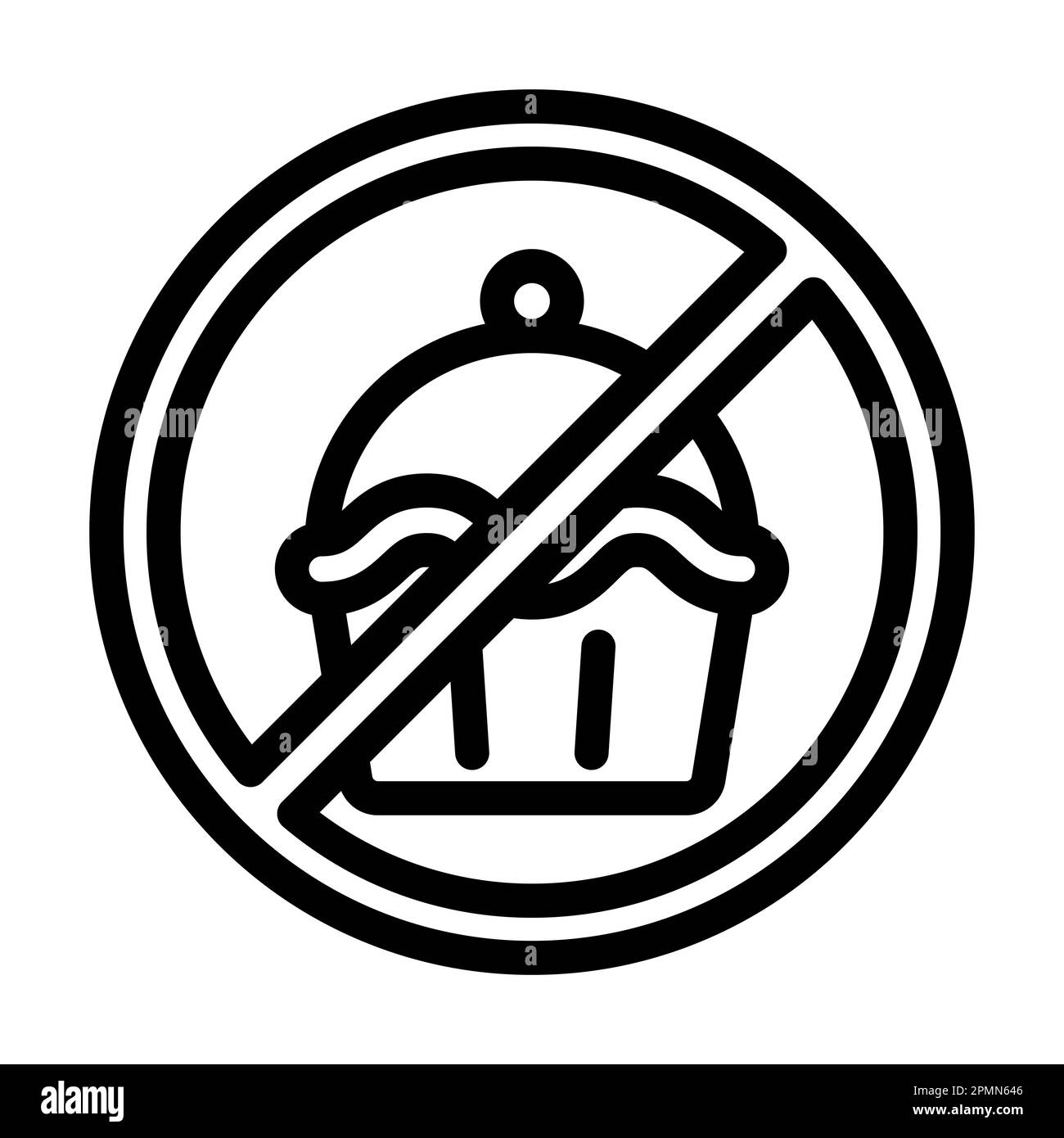 No Sweets Vector Thick Line Icon For Personal And Commercial Use Stock ...