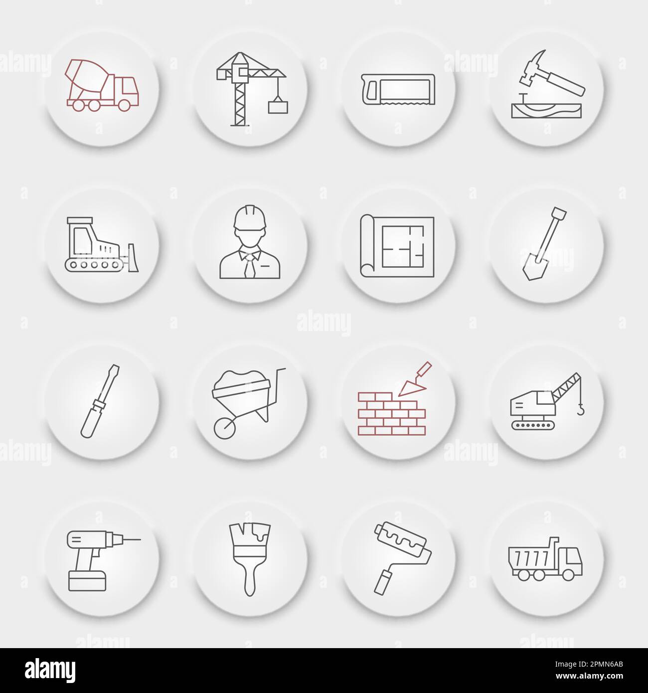 Construction line icon set, repair collection, vector sketches ...