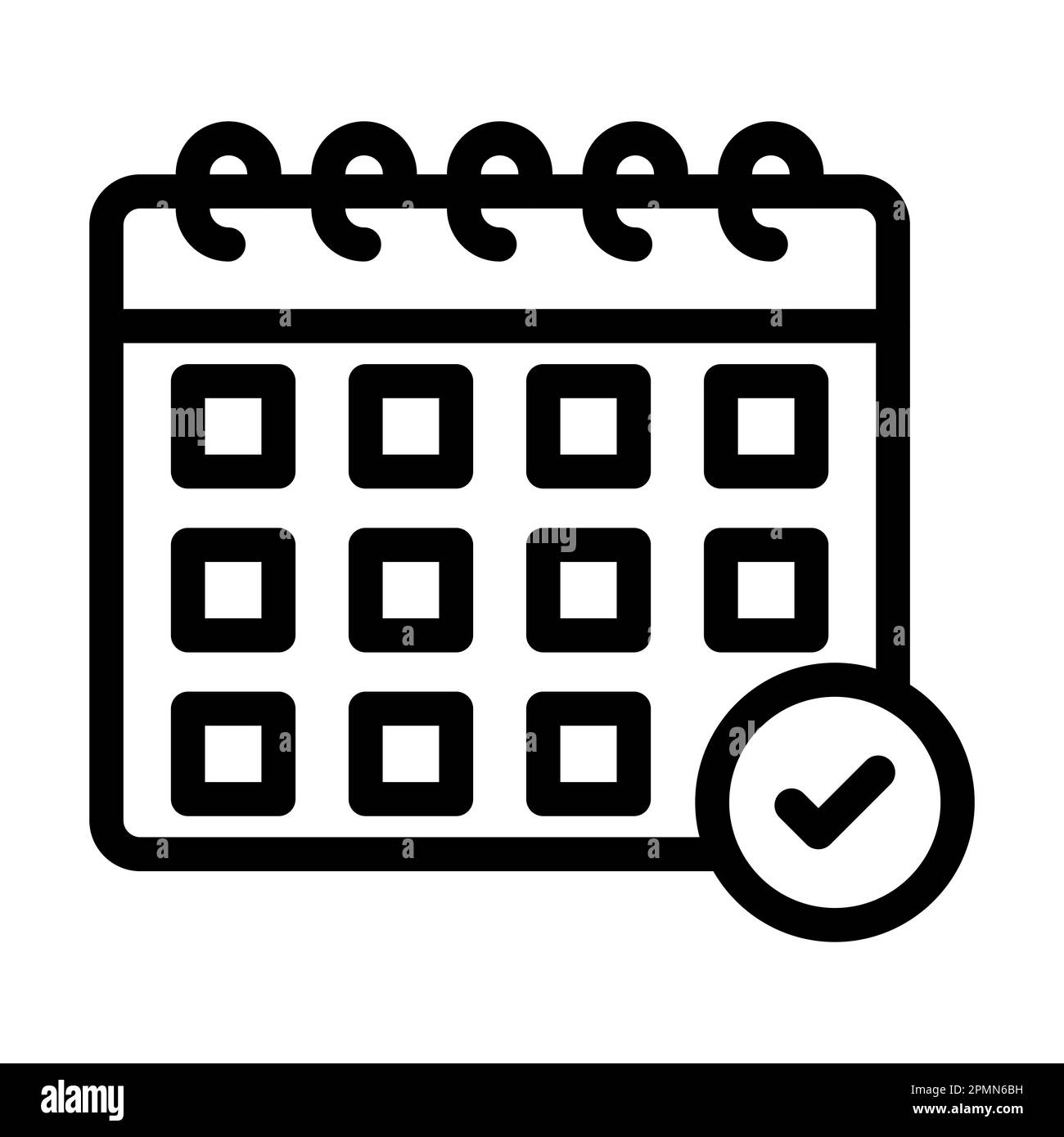 Calendar Vector Thick Line Icon For Personal And Commercial Use Stock Photo - Alamy