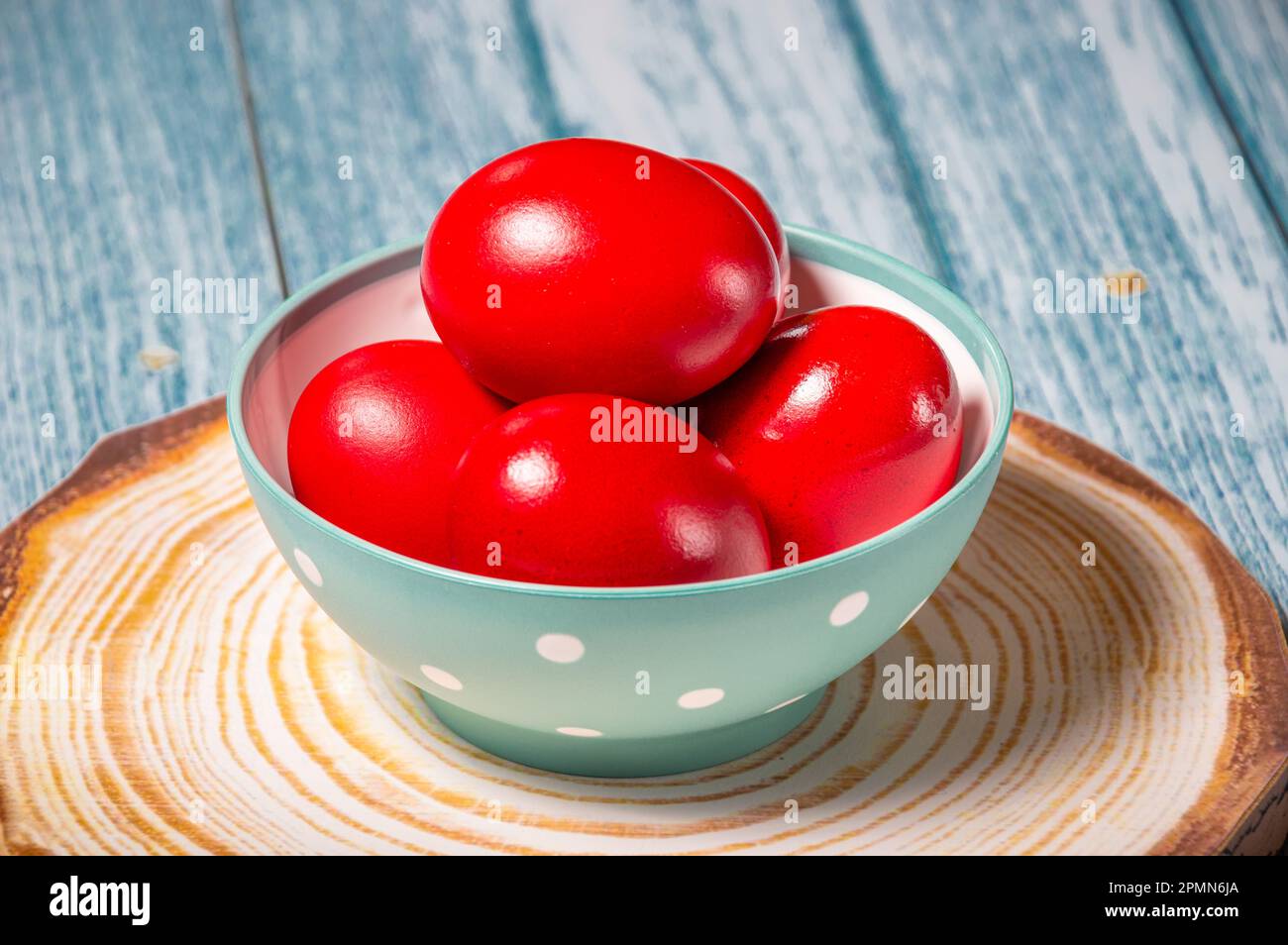 Traditional Greek Orthodox Red Dyed Easter Eggs Stock Photo - Alamy