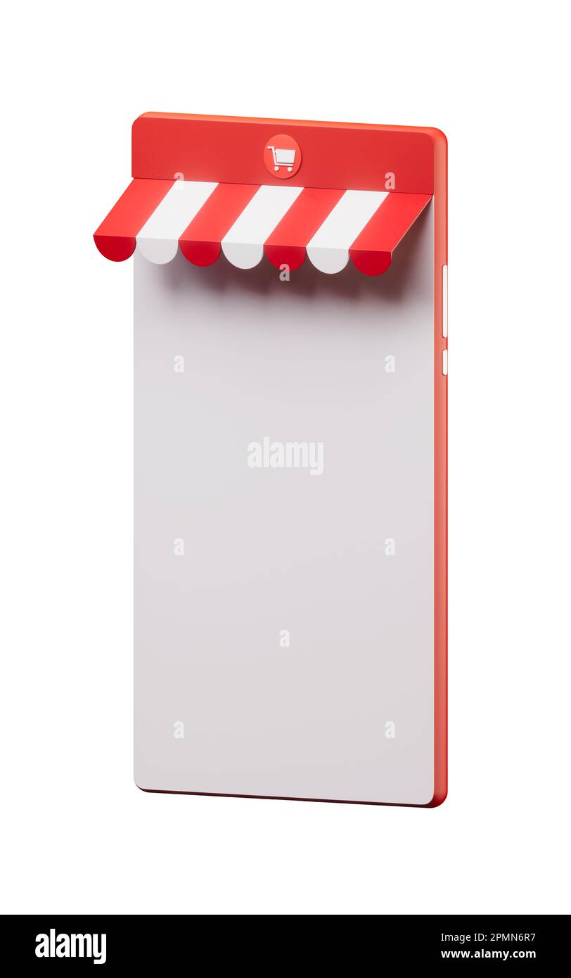 Online shop with 3d cartoon style, 3d rendering. Digital drawing Stock ...