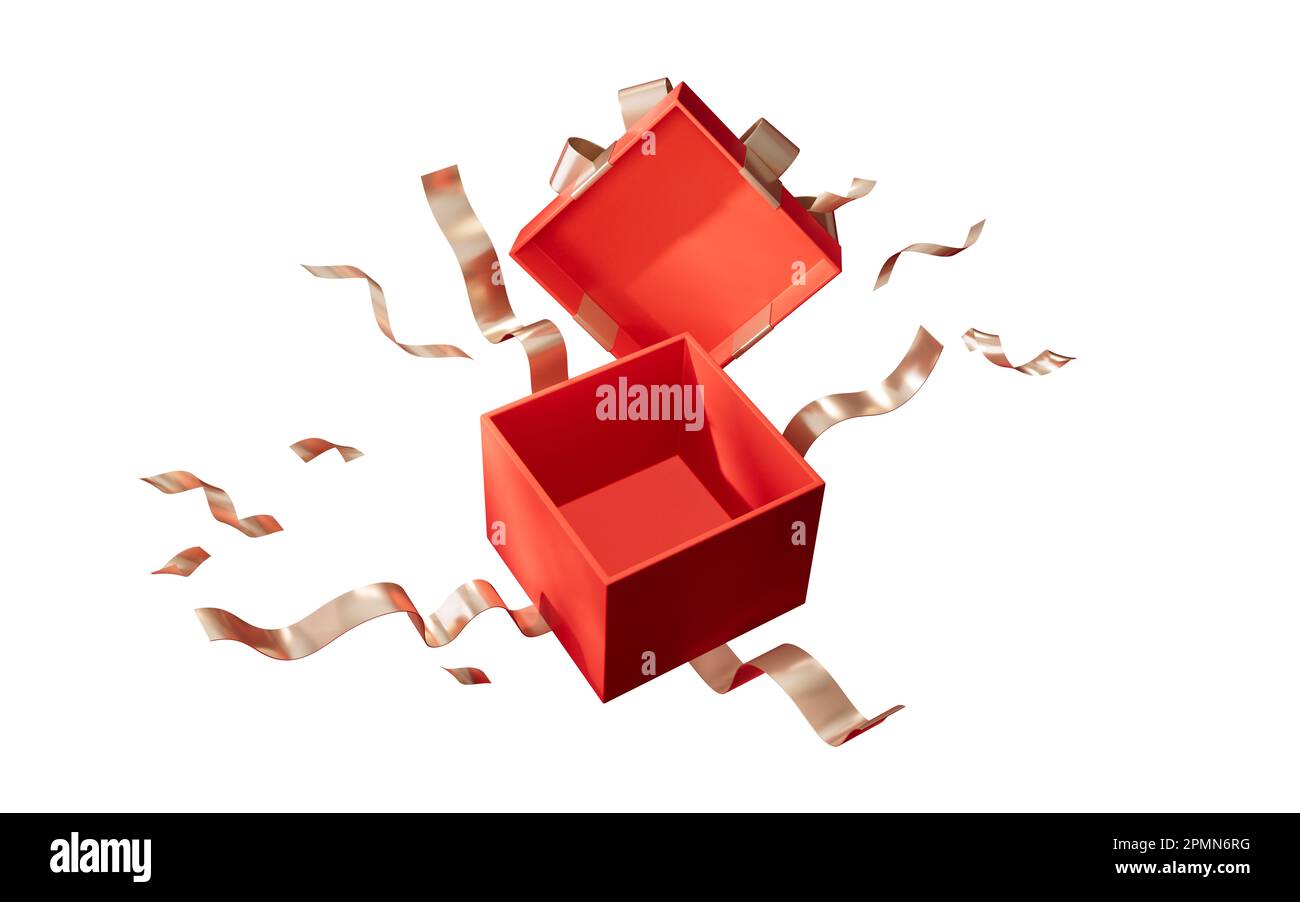 Opening gift box, festivals and celebrations, 3d rendering. Digital ...