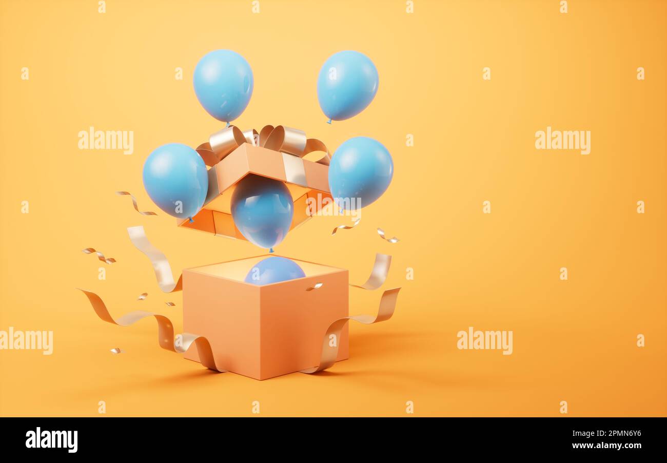 Opening gift box, festivals and celebrations, 3d rendering. Digital ...
