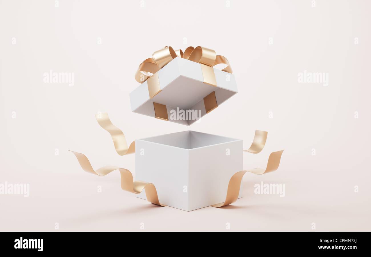 Opening gift box, festivals and celebrations, 3d rendering. Digital ...