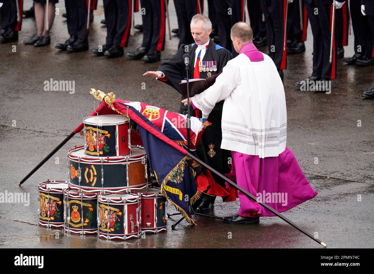 The new colours (flag) is blessed during the 200th Sovereign's Parade ...