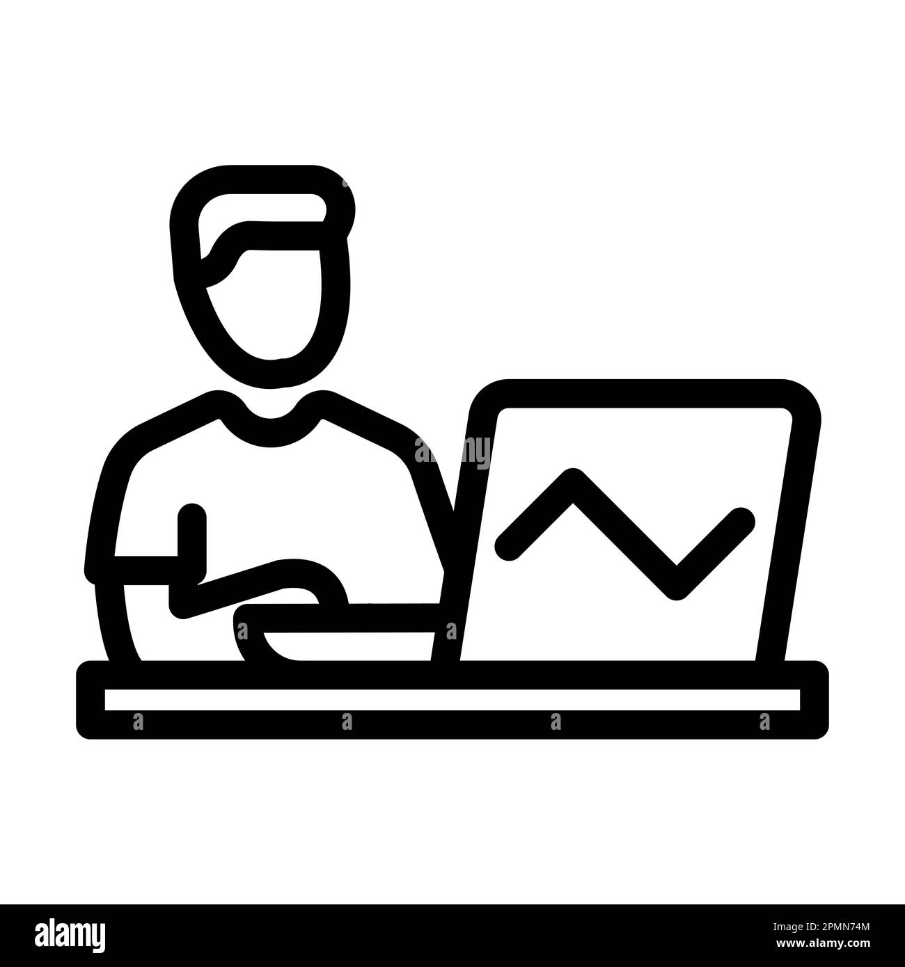 Trader Vector Thick Line Icon For Personal And Commercial Use Stock ...