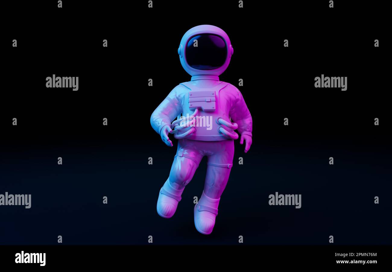 Spaceman with fantastic lights, 3d rendering. Digital drawing Stock ...