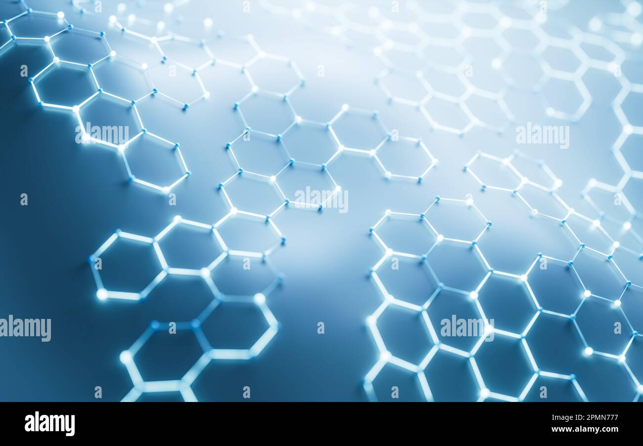 Hexagonal structure background, 3d rendering. Digital drawing Stock ...