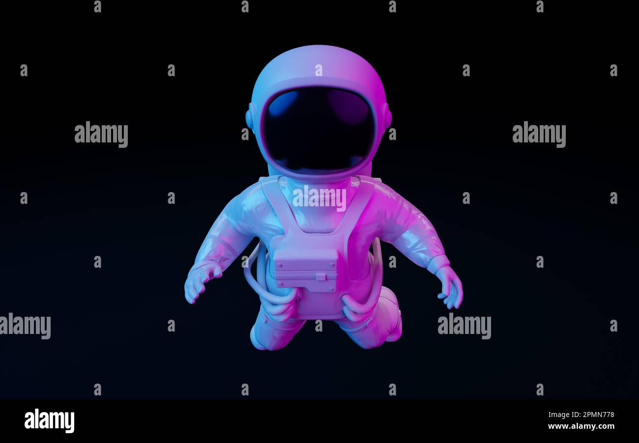 Spaceman with fantastic lights, 3d rendering. Digital drawing Stock ...