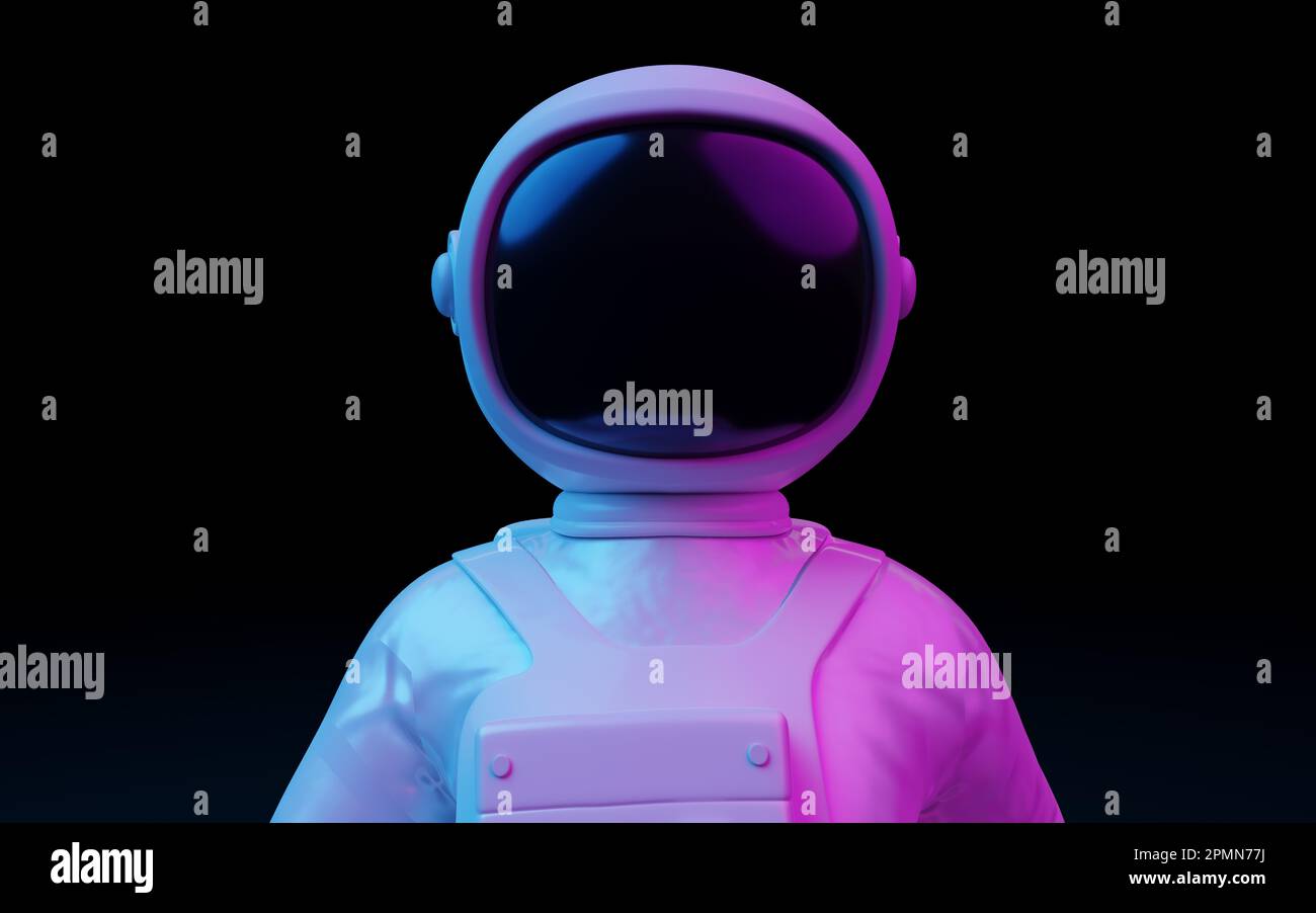 Spaceman with fantastic lights, 3d rendering. Digital drawing Stock ...
