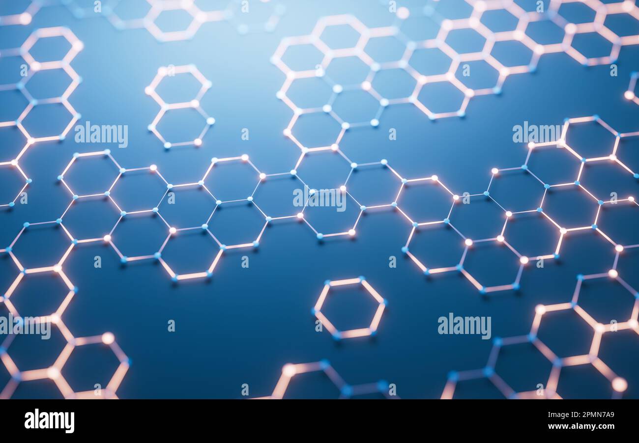 Hexagonal structure background, 3d rendering. Digital drawing Stock Photo - Alamy