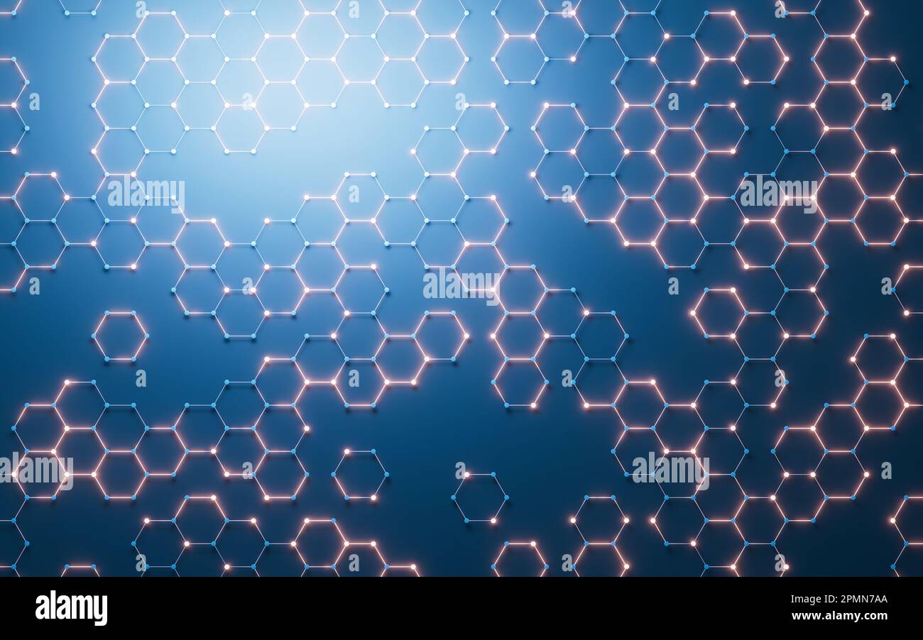 Hexagonal structure background, 3d rendering. Digital drawing Stock ...