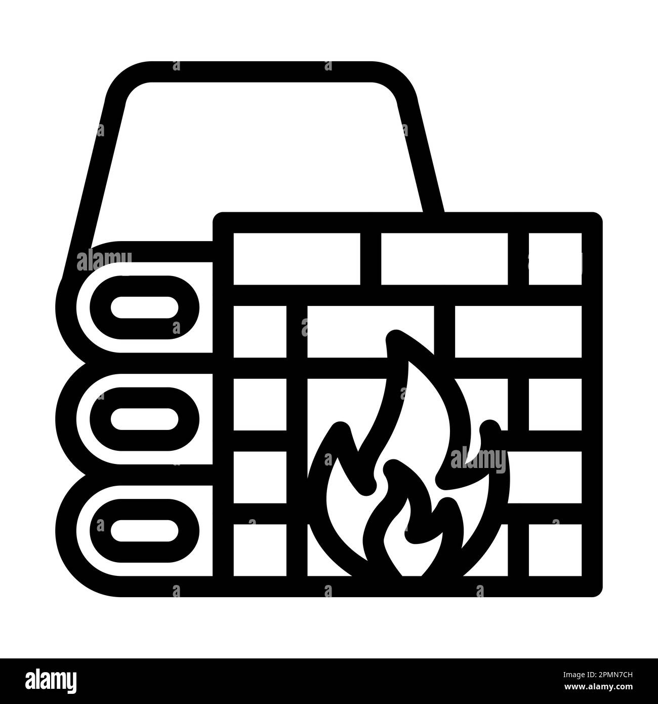 Firewall Vector Thick Line Icon For Personal And Commercial Use Stock ...