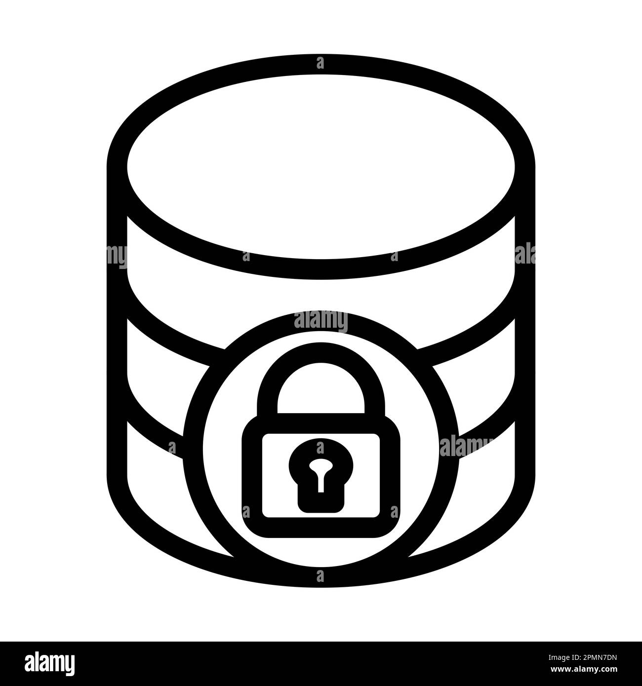Locked Data Vector Thick Line Icon For Personal And Commercial Use ...