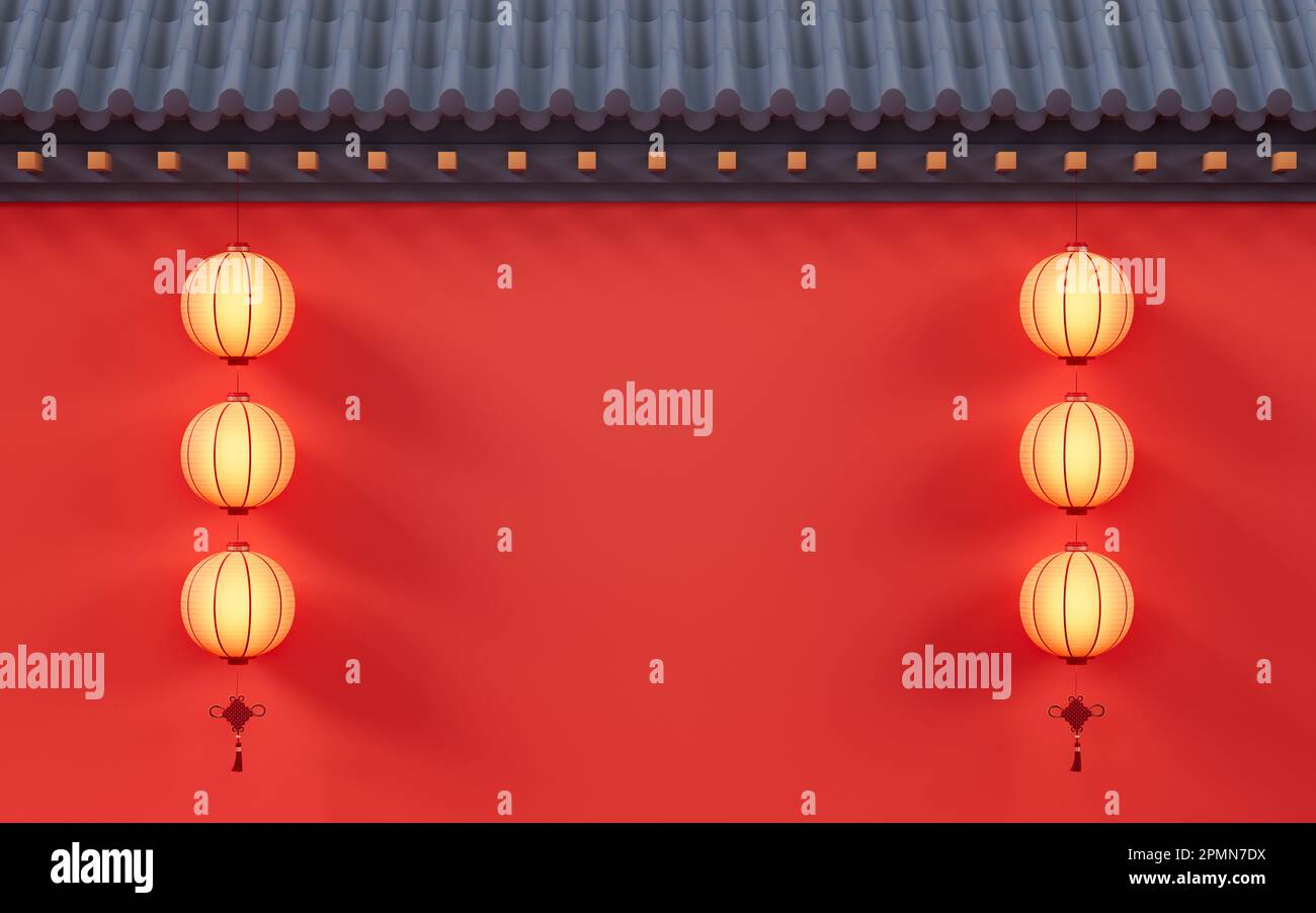 Chinese ancient wall background, 3d rendering. Digital drawing Stock ...
