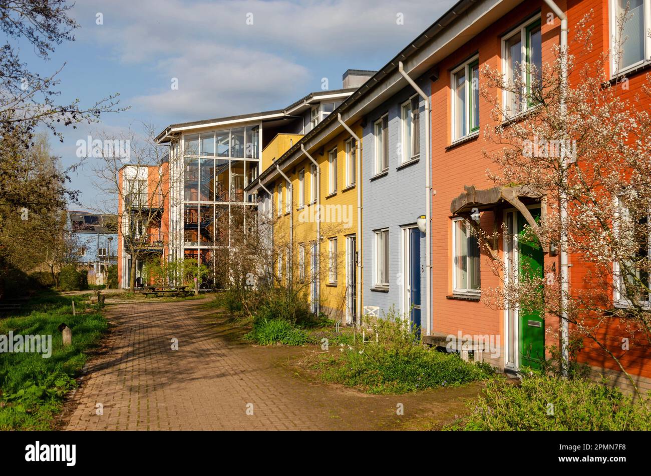 Culemborg, The Netherlands, April 8, 2023: street in Lanxmeer ...