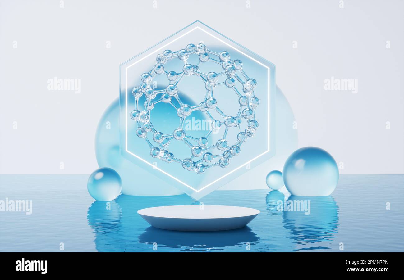 Molecule and water surface, 3d rendering. Digital drawing Stock Photo ...